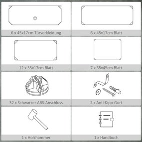 HOMCOM Úložný box na boty DIY zásuvný stojan na 6 párů bot, plast/ocel, černý+bílý, 49x36.5x108cm