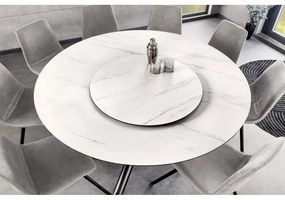 Massive home | Kulatý jídelní stůl SPIN WHITE 150 CM keramika otočný