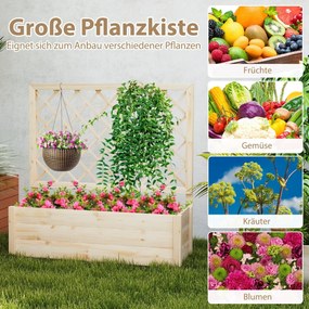 Costway Květinový truhlík s mřížovým vyvýšeným lůžkem s mříží – 98 × 35 × 101 cm