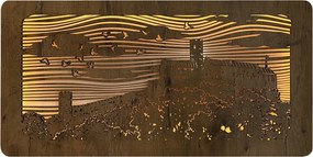 Li-Go "Bezděz" světelný obraz 230V 100x50 cm provedení povrchu: ořech