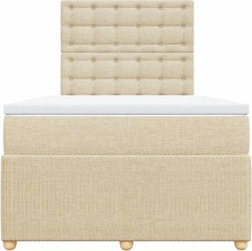 Box spring postel s matrací krémová 120x190 cm textil 3292014