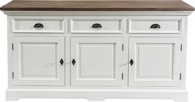 Komoda Brighton 180x55x95cm white&amp;natural grey