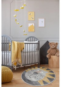 Dětský koberec v okrově žluté a šedé barvě ø 80 cm Soft – FD
