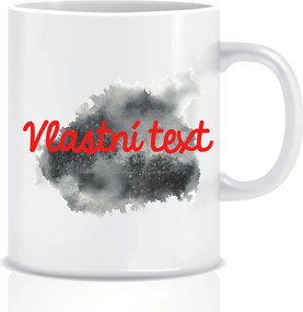Personalizovaný klasický bílý keramický hrníček 300 ml s barevnou skvrnou