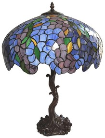 Stolní lampa 5LL-6070 modrá/zelená, styl Tiffany