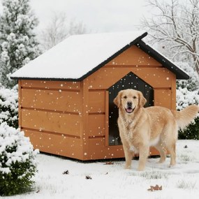 Zateplená bouda pro psa L 80x64x61 cm DECHLAND BP011 kaštan