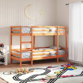 Patrová postel voskově hnědá 90x200 cm masivní borové dřevo 3284220