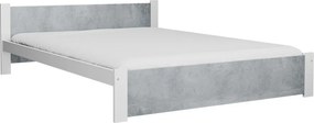 Postel IKAROS 120 x 200 cm, beton/bílá Matrace: Matrace Coco Maxi 20 cm, Rošt: Bez roštu
