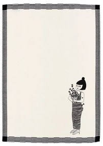 helen b Bavlněná utěrka Lili Flowerpot – set 2 ks, krémová barva, textil
