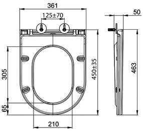 Sapho Sapho, AVIS WC sedátko, SLIM, Soft Close, Easy Take, bílá, PCS106