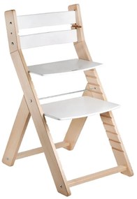 WOOD PARTNER Rostoucí židle pro školáky SANDY přírodní Zvolte barvu: Bílá