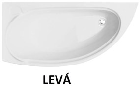 BESCO Asymetrická vana MINI Nožičky k vaně - S nožičkami, Rozměr vany - 150 × 70 cm, Způsob provedení - Levé - VANMINI150L+OLVPINOZ
