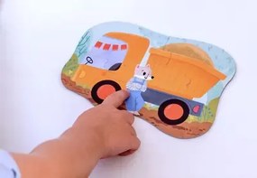 KukiKuk 80060 - Véééliké puzzle Stavební stroje / od 2 let