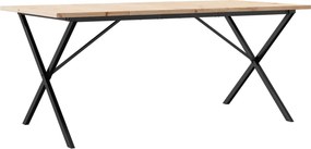 Jídelní stůl s X rámem 180 x 90 x 75,5 cm borové dřevo a ocel 3282766