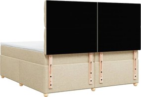 Box spring postel s matrací krémová 200x200 cm textil 3291399