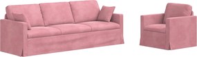 Set pohovek 2 ks Růžová samet 3407629