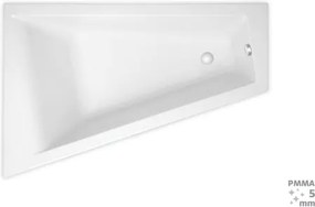 Rohová vana Laguna Idea Plus 160x100 cm, levá, 100% akrylát, 200 l ID1600LPLUS
