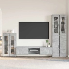 Sestava TV skříněk FLORIN 3 ks Betonově šedá Kompozitní dřevo 3397977