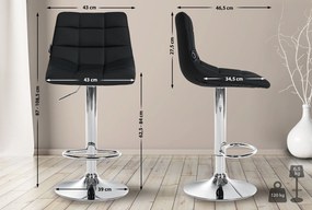 Barová židle Jerry umělá kůže chromovaná konstrukce – černá