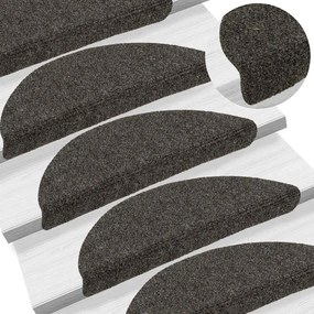 Schodové rohože samolepicí 10 ks 56x17x3 cm antracitové půlkulaté 149691