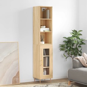 vidaXL Skříň highboard 34,5x34x180 cm kompozit [3189884] Barva: hnědý dub