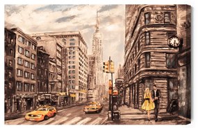 Obraz Newyorská Ulice Jako Malovaná Nedostatek Nedostatek Plátno Canvas 120x80