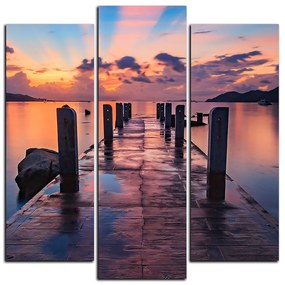 Obraz na plátně - Krásný západ slunce nad jezerem - čtverec 3164C (75x75 cm)