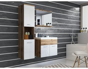 Koupelnový nábytek Floryna, Barva: bílá + šedý lesk, Sifon k umyvadlu: ne, Baterie: Platino BCZ 020M