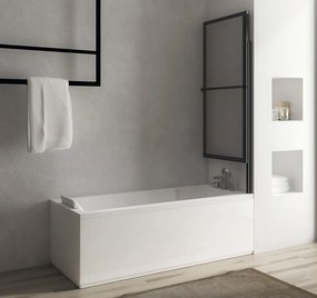 Sapho, OLBIA vanová zástěna s pneumatickým zdvihem, š.1230mm, černá matná, čiré sklo