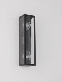 NV 9492442 Venkovní nástěnné svítidlo REGINA antracitový hliník a čiré sklo E27 2x12W 220-240V bez žárovky IP65 - NOVA LUCE