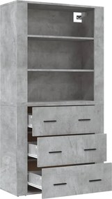 Skříň highboard betonově šedá kompozitní dřevo 3185395