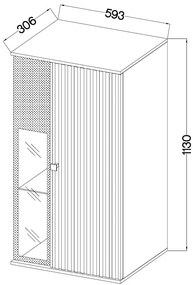 Obývací stěna Salsa, dub artisan/lamelový efekt