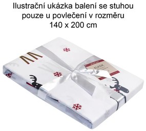 SCANquilt povlečení KLASIK sobíci bílošedočervená 140 x 200/70 x 90 cm
