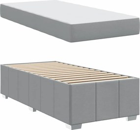 Rám postele s matrací Světle šedá 100 x 200 cm textil 3398265