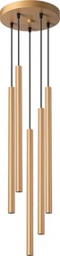 Sollux Lighting Závěsná lampa PASTELO 5P zlatá