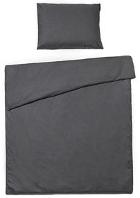 Antracitově šedé povlečení na jednolůžko ze stonewashed bavlny Bonami Selection, 140 x 200 cm