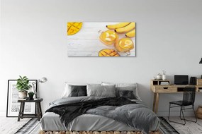 akrylový obraz Mango banán smoothie 125x50 cm