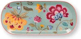 Pip Studio Blooming Tales servírovací tác 33.3 x 15.5 cm, modrý
