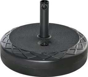 Stojan na slunečník Outsunny do 40 kg, kulatý, naplnitelný, držák, pro tyče o průměru 38/48 mm, pro balkon, terasu, zahradu, černý | Aosom