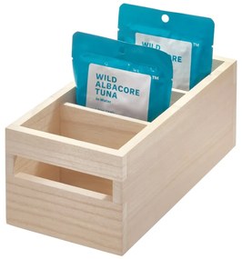 Úložný box ze dřeva paulownia iDesign Wood Handled, 12,7 x 25,4 cm