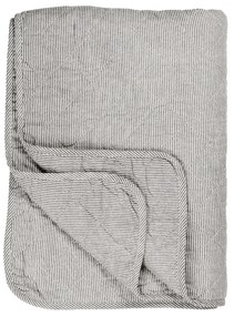 IB LAURSEN Prošívaný přehoz Dark grey stripes 130x180, šedá barva, textil