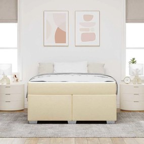 Rám postele s matrací Krémová 140 x 200 cm textil 3399192