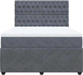Box spring postel s matrací tmavě šedá 160x200 cm samet 3294689