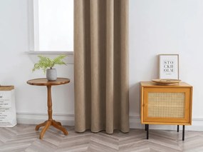 Zatemňovací závěs DUNES VELVET 140x250 cm, béžovohnědý Zavěšení: Kovové kroužky