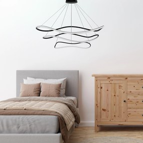 Toolight Toolight, LED závěsná lampa 40/60/80cm, 82W, 3000K, LHJ016-CP3, černá matná, OSW-50006