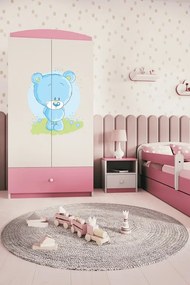 Dětská skříň Babydreams 90 cm méďa růžová