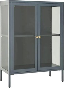Příborník antracitový 75 x 35 x 105 cm ocel a sklo 336072