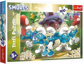 TREFL PUZZLE Seznamte se se Šmouly 41x28cm 100 dílků skládačka tr16487