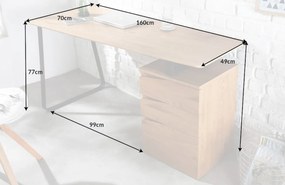 Moebel Living Dubový pracovní stůl Presa 160 x 49 cm