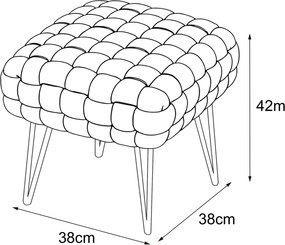 Taburet Dotty světle šedý